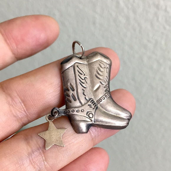 Vintage | Jewelry | Vtg Sterling Silver Cowboy Boots Pendant | Poshmark